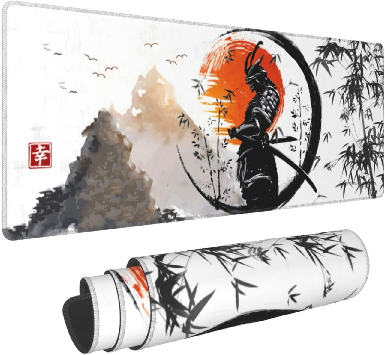 Japanese Mountains Bamboo Samurai Gaming Mouse Pad 31.5 × 11.8 × 0.12 ...