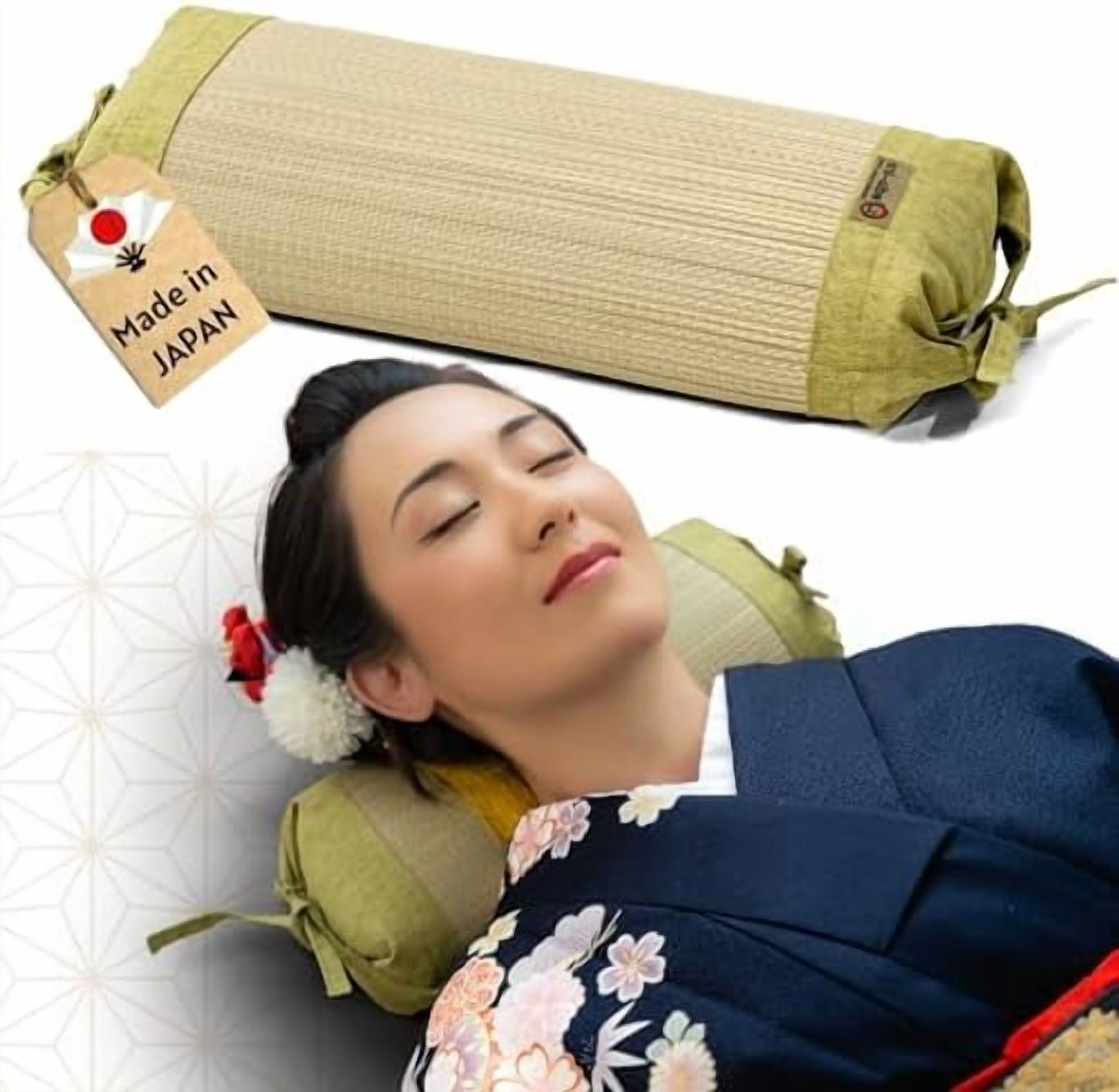 Japanese Neck Roll Pillow for Relaxation, Original Bolster Cylinder ...