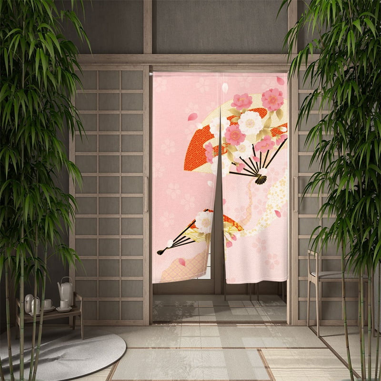 Japanese Noren Doorway Door Curatin Cherry Blossoms Izakaya Partition ...