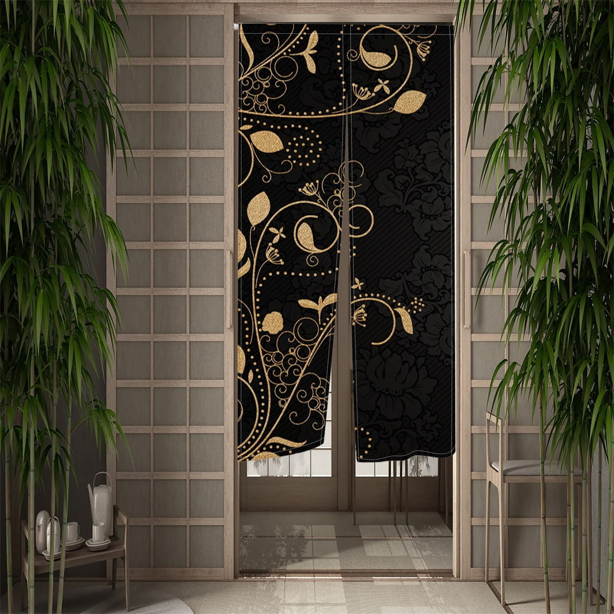 Japanese Noren Kitchen Foyer Partition Screen Door Curtain Plant Flower Room Entrance Half ...