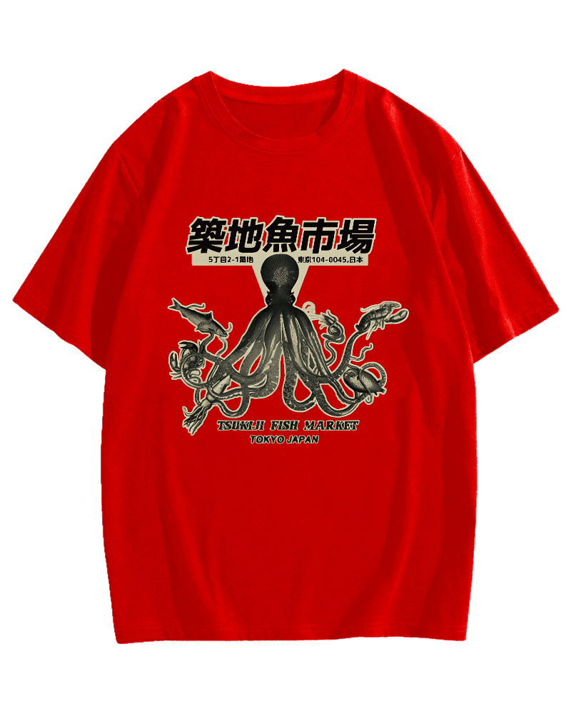 Japanese Octopus Pattern T-shirt- - Walmart.com