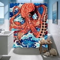 Japanese Octopus Shower Curtain Japan Anime Great Wave Shower Curtains ...