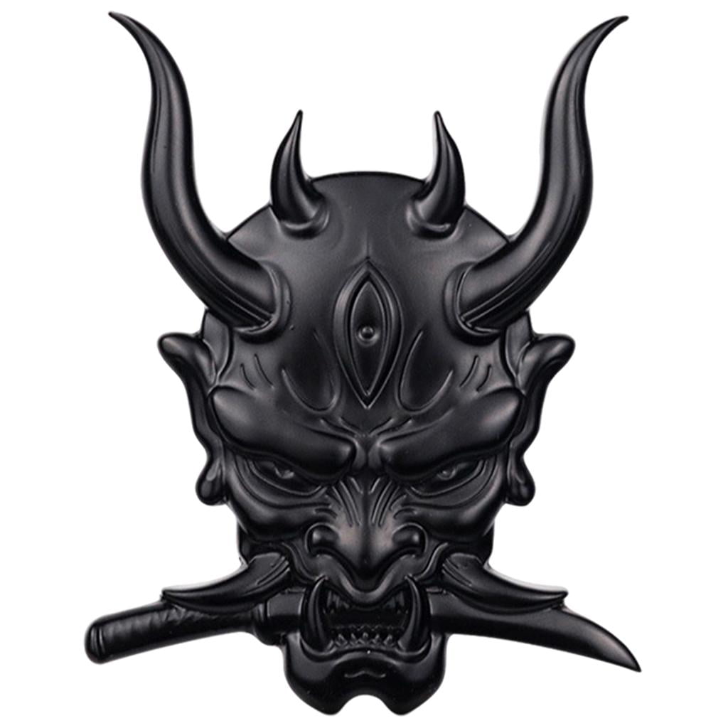 Japanese Oni Samurai Sticker 3D Death Decal for Car Black - Walmart.com