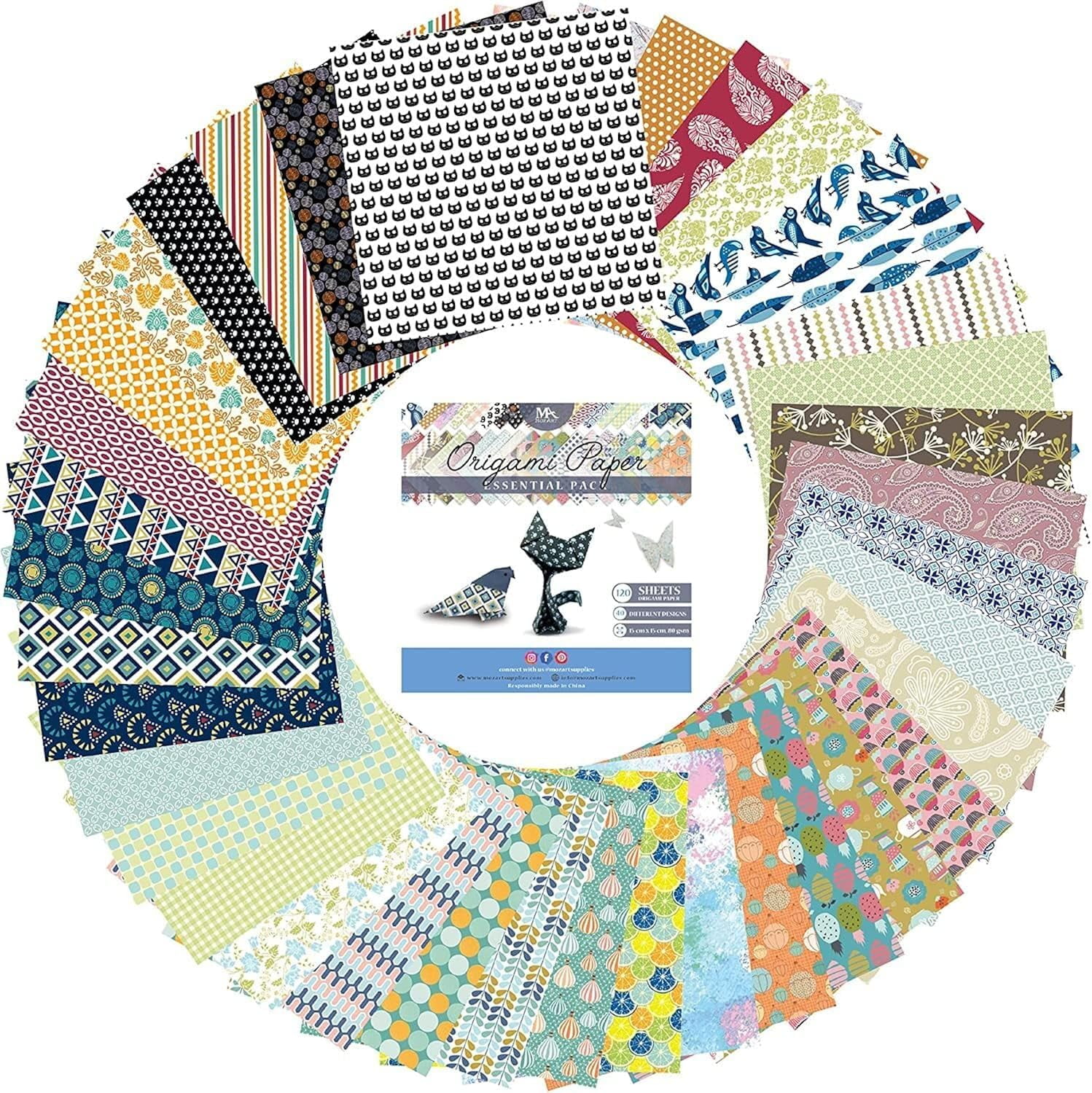 Japanese Origami Paper Set RRF12 - 120 Sheets - Traditional 6x6 Folding ...