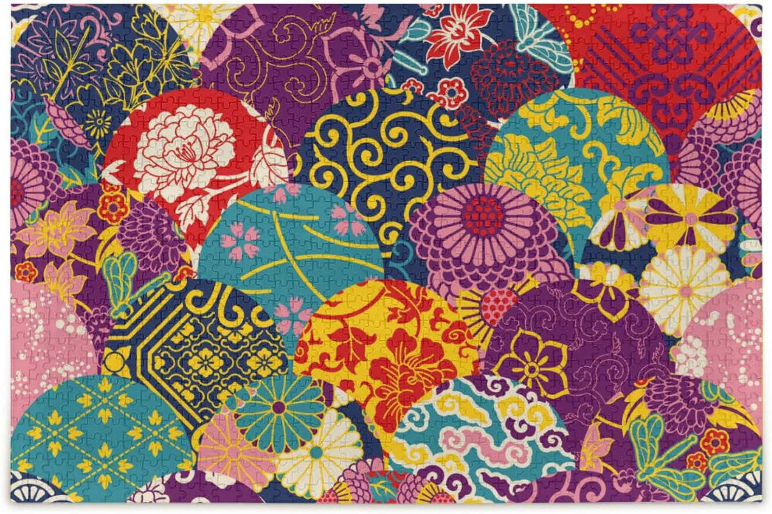 Japanese Patterns Classical Flower Jigsaw Puzzles for Adults 1000 Piece ...