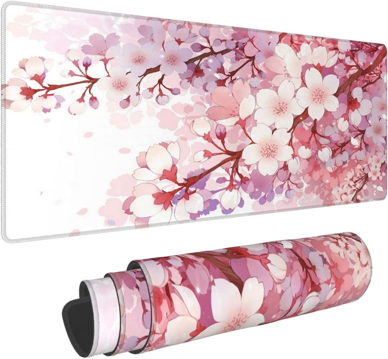 Japanese Pink Sakura Extended Mouse Pad 31.5x11.8inch XL Cherry Blossom ...