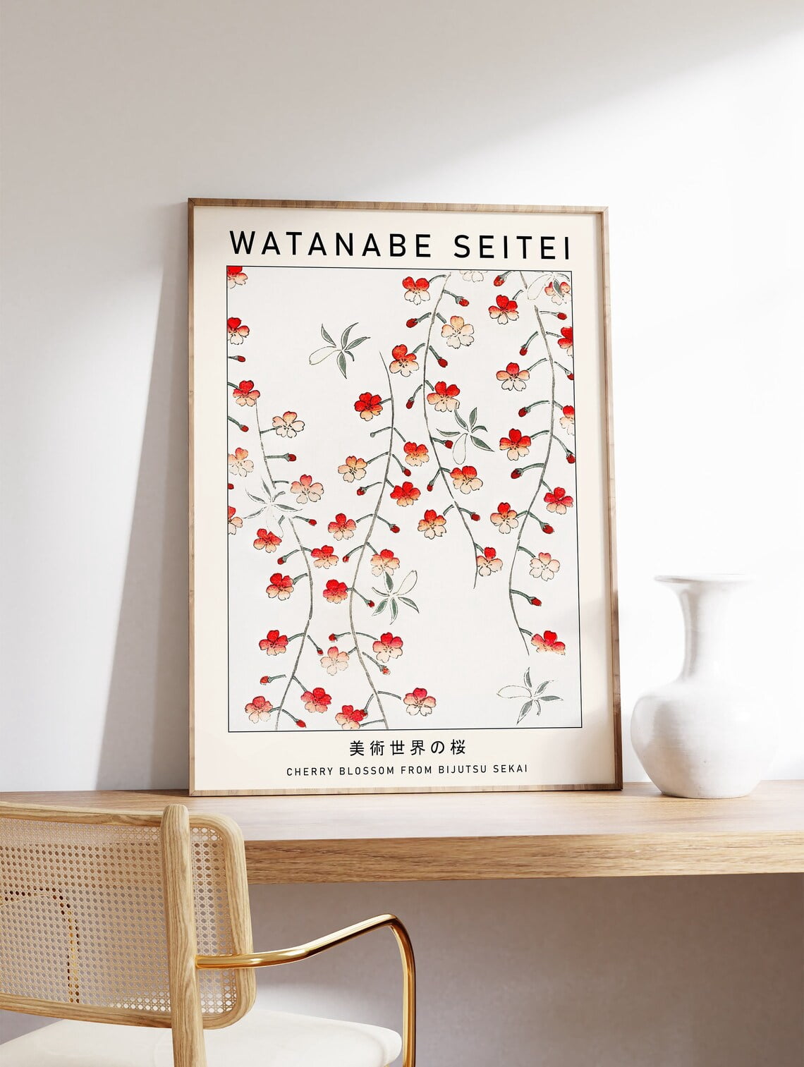 Japanese Poster, Cherry Blossom By Wantabe Seitei, Asian Oriental Wall ...