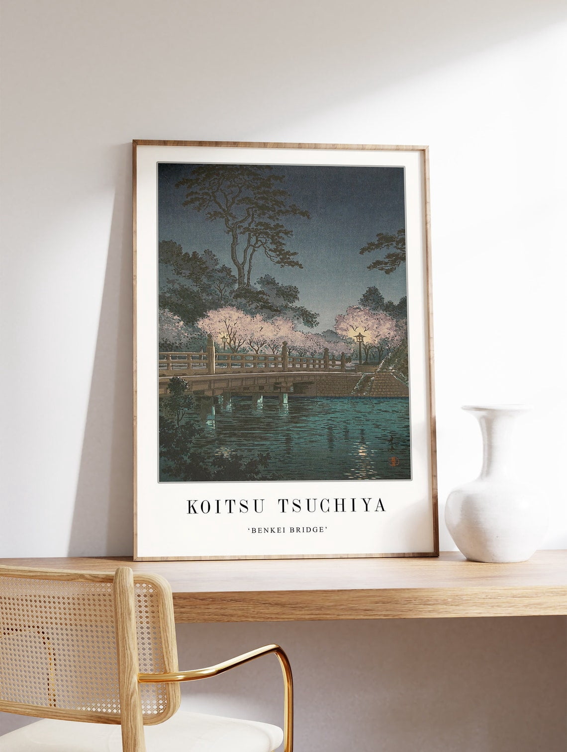 Japanese Poster, Japanese Wall Print, Koitsu Tsuchiya, Benkei Bridge ...