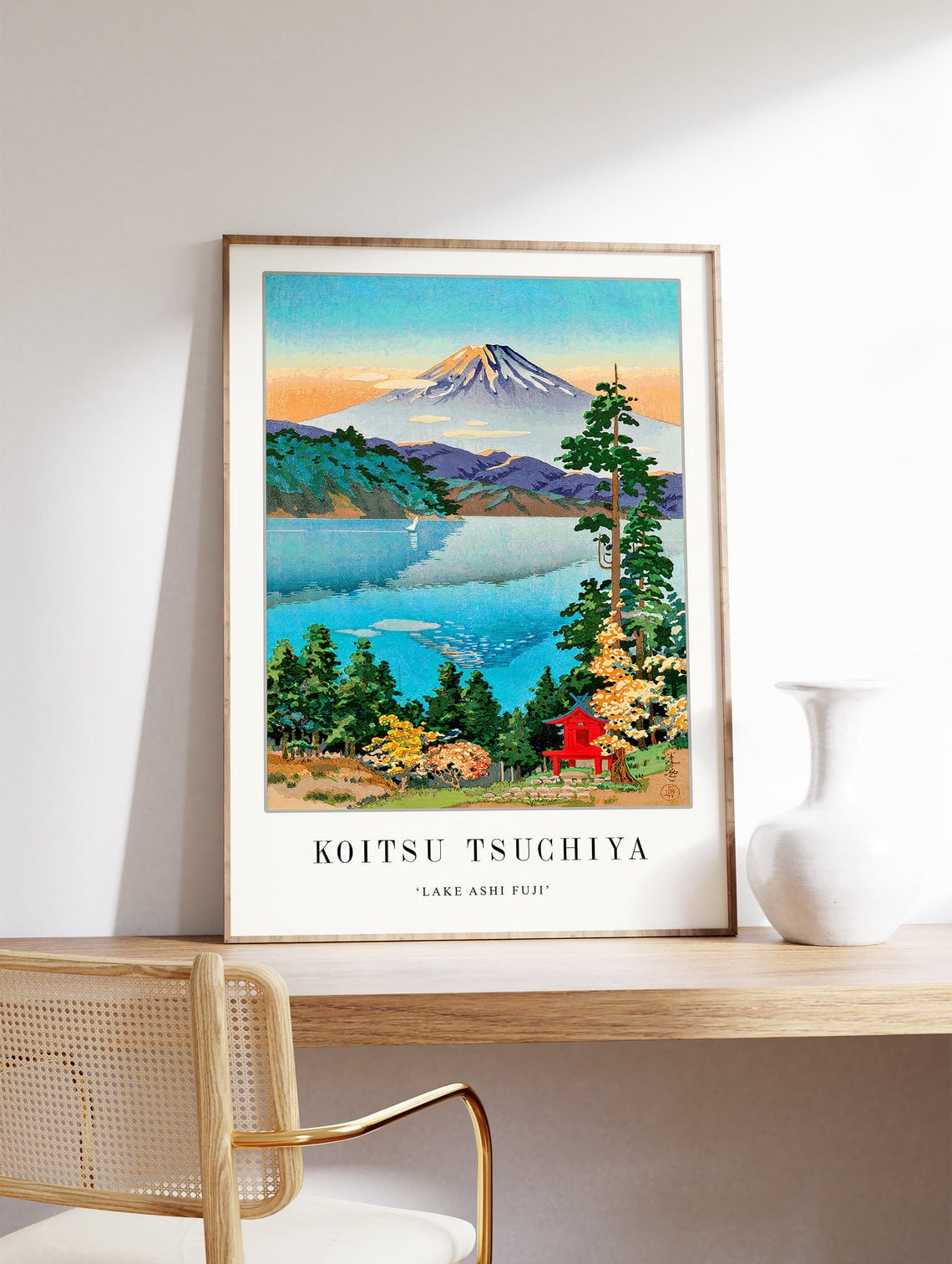 Japanese Poster, Japanese Wall Print, Koitsu Tsuchiya, Lake Ashi Fuji ...