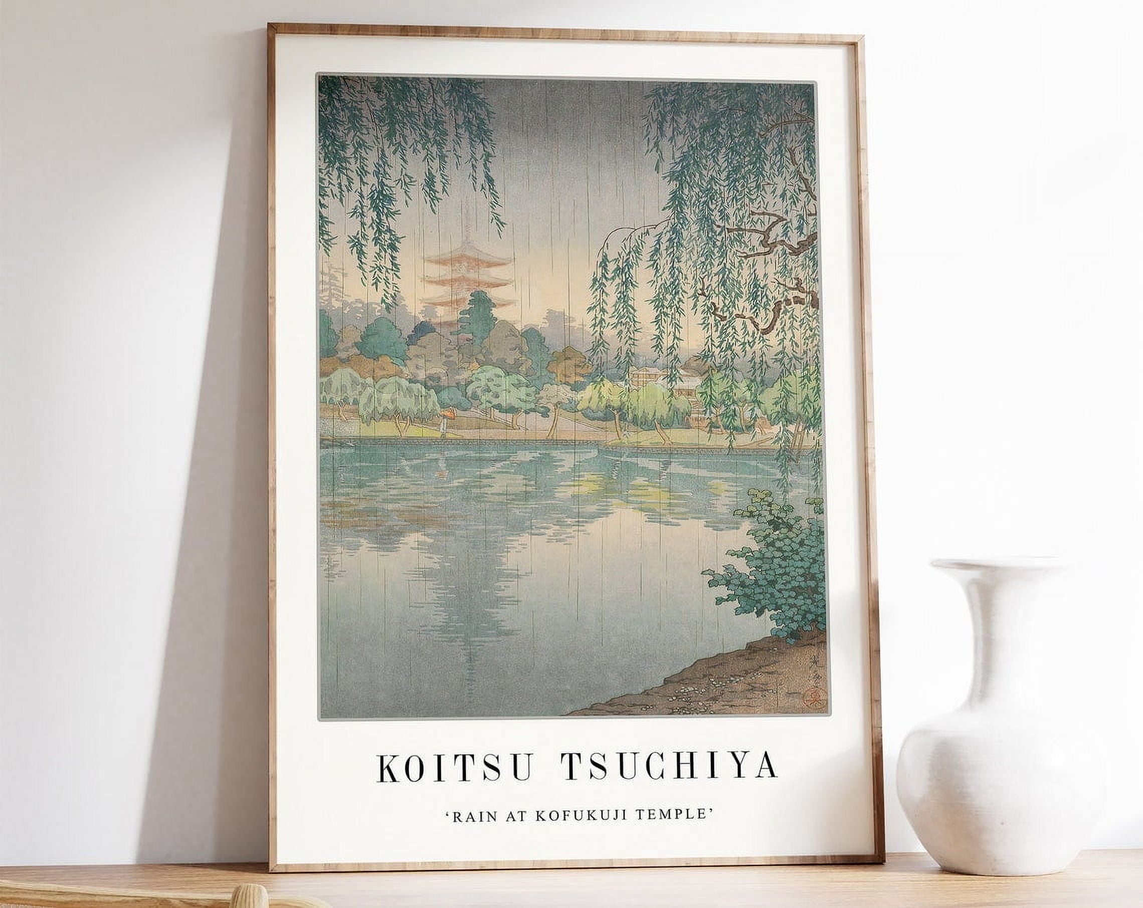 Japanese Poster, Japanese Wall Print, Koitsu Tsuchiya, Rain At Kofukuji ...
