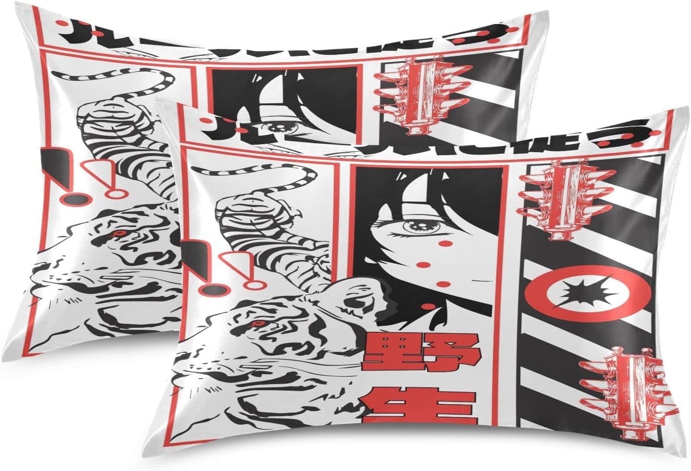 Japanese Poster Silky Satin Pillowcase, Luxury Soft Pillow Case for ...