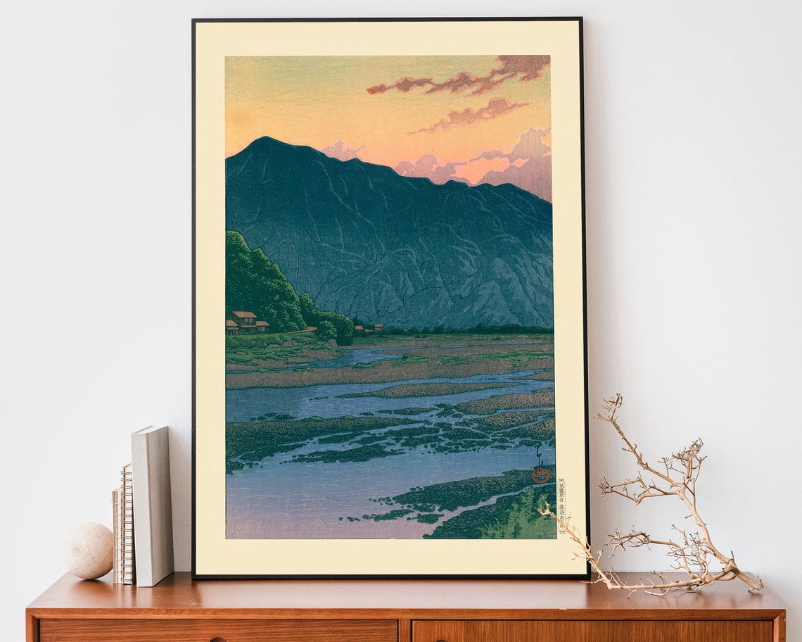 Japanese Poster, Woodblock Art, Chichibu In The Evening By Kawase Hasui ...