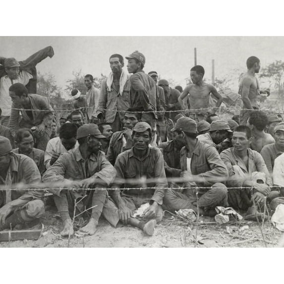 Japanese Pows In An Enclosure During The Battle Of Saipan. This Unusual ...