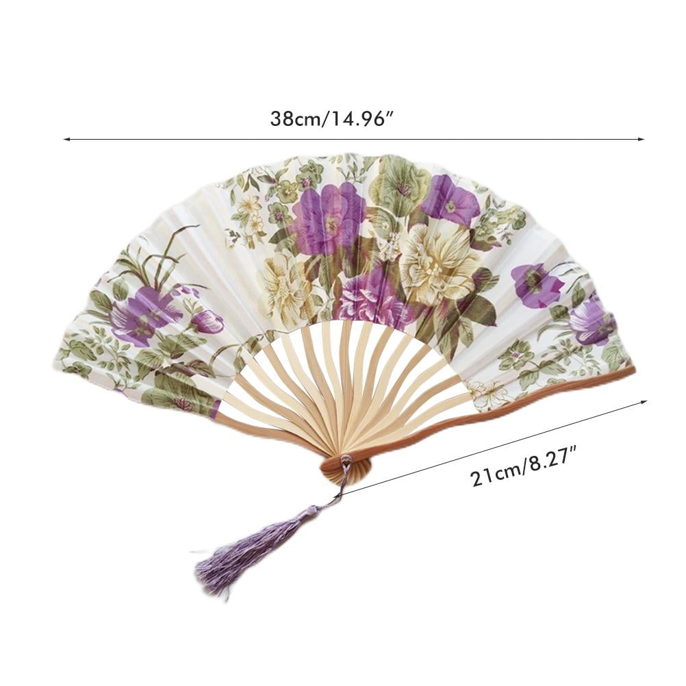 Japanese Printing Foldable Hand Fans For Women Bamboo Handheld Folding ...