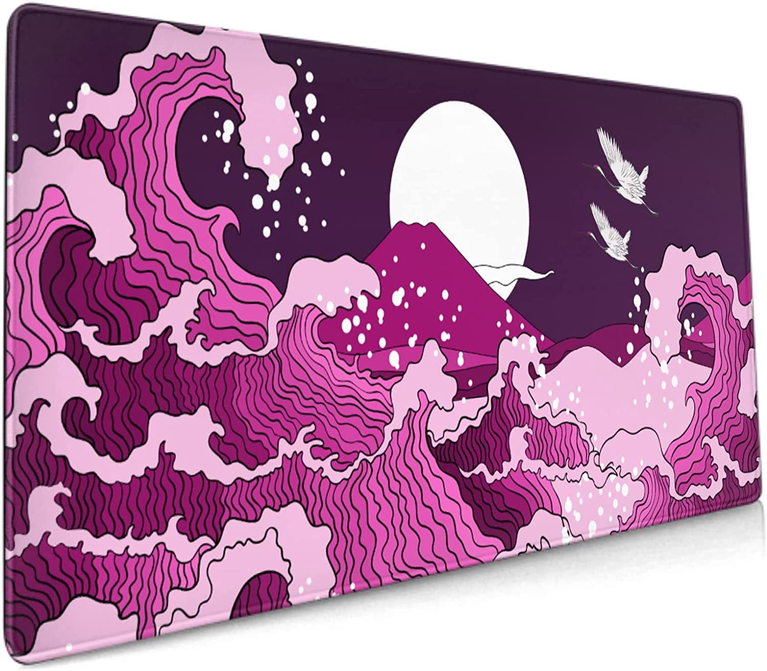 Japanese Purple Wave Gaming Mouse Pad 35.4 X 15.7 Inch XXL Cool Style ...