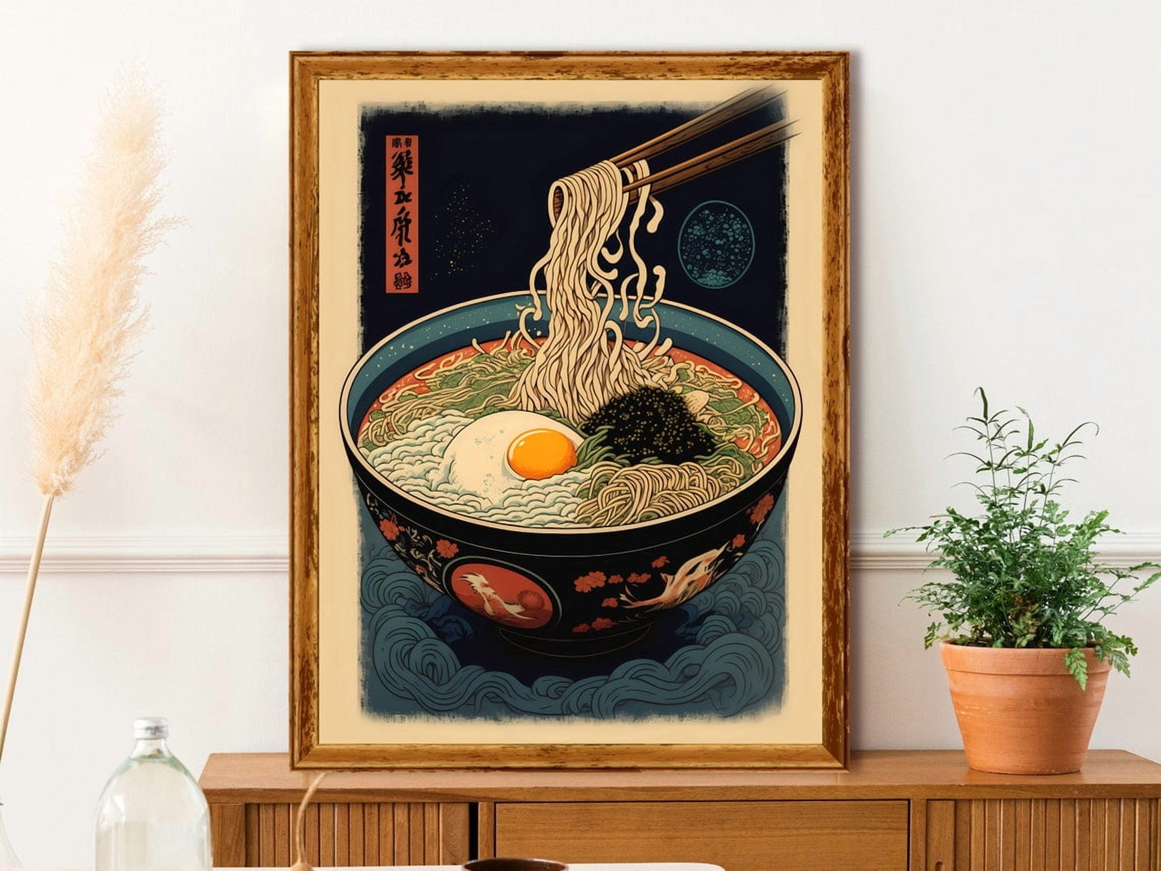 Japanese Ramen Bowl Wall Art Print, Vintage, Ramen Food Poster, Ukiyo e ...