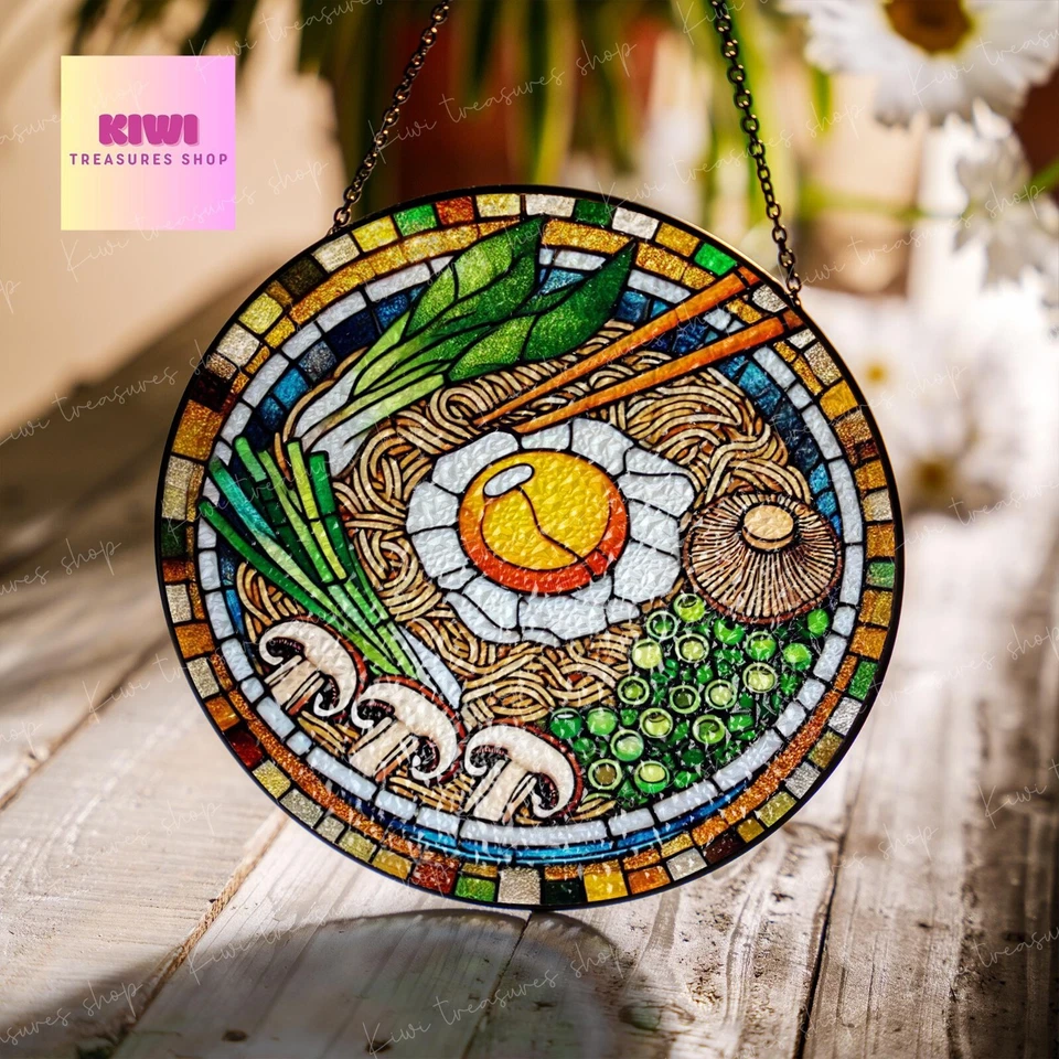 Japanese Ramen GLASS Suncatcher Hanging Ramen Foodie Window hanging ...