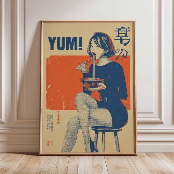 Japanese Ramen Retro Pop Manga Kitchen Poster UNFRAMED PAPER POSTER ...