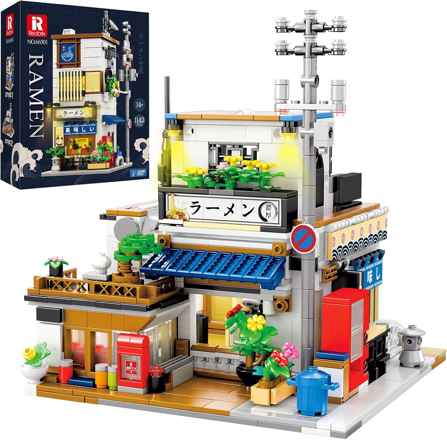 Japanese Ramen Shop Building Blocks 66501, 2 in 1 Creative Street View ...