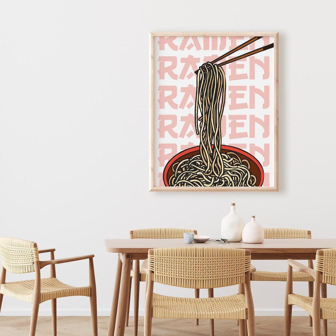 Japanese Ramen Typography Print - Food Lover'S Modern Art, Ramen Bowl ...