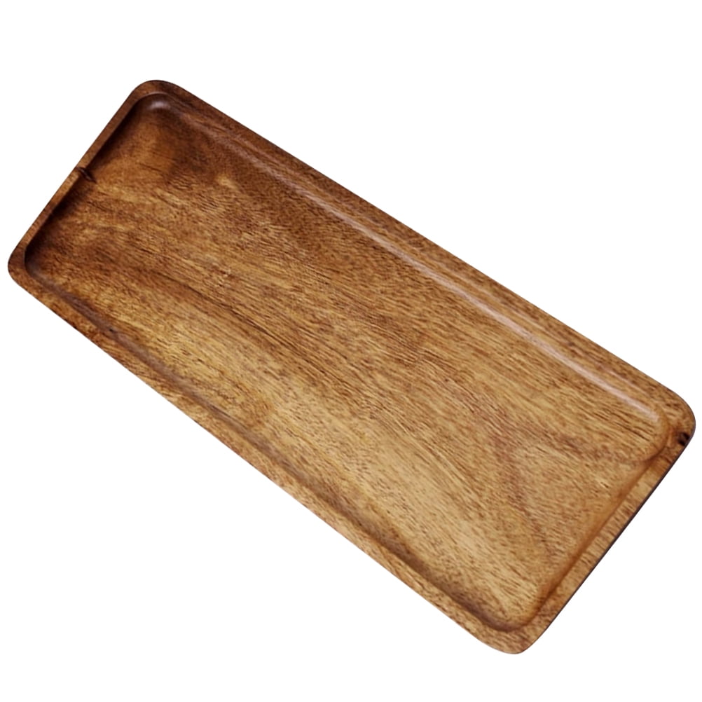 Japanese Rectangular Bread Serving Tray Wooden for Eating Table Cup ...