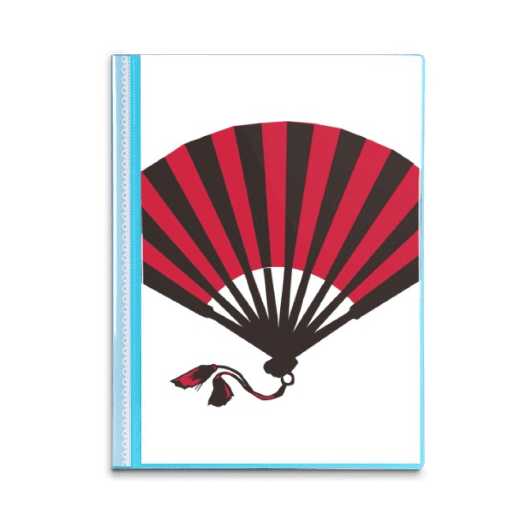 Japanese Red Black Fan Art Deco Fashion Book Sheet Protectors Portfolio ...