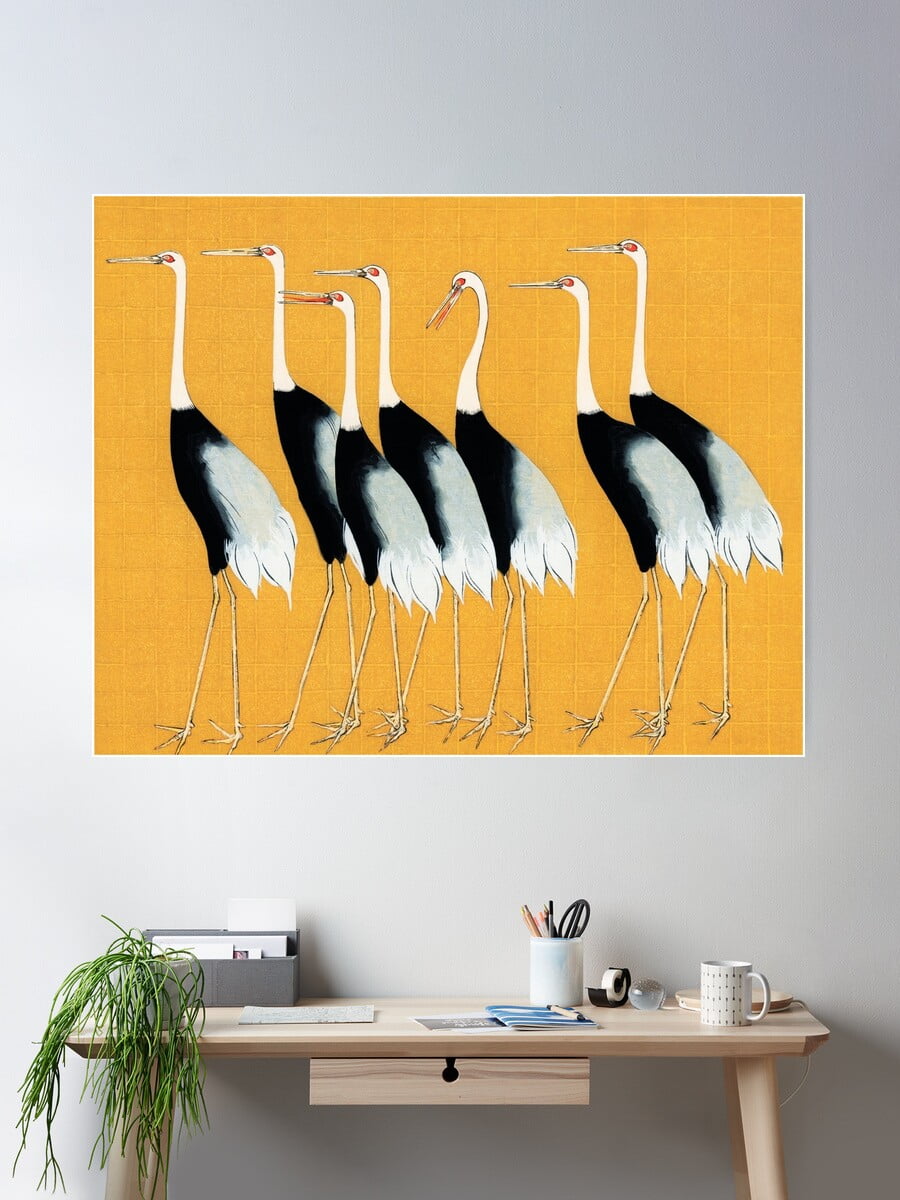 Japanese Red Crown Crane By Ogata Korin 1658-1716 Poster Wall Art ...