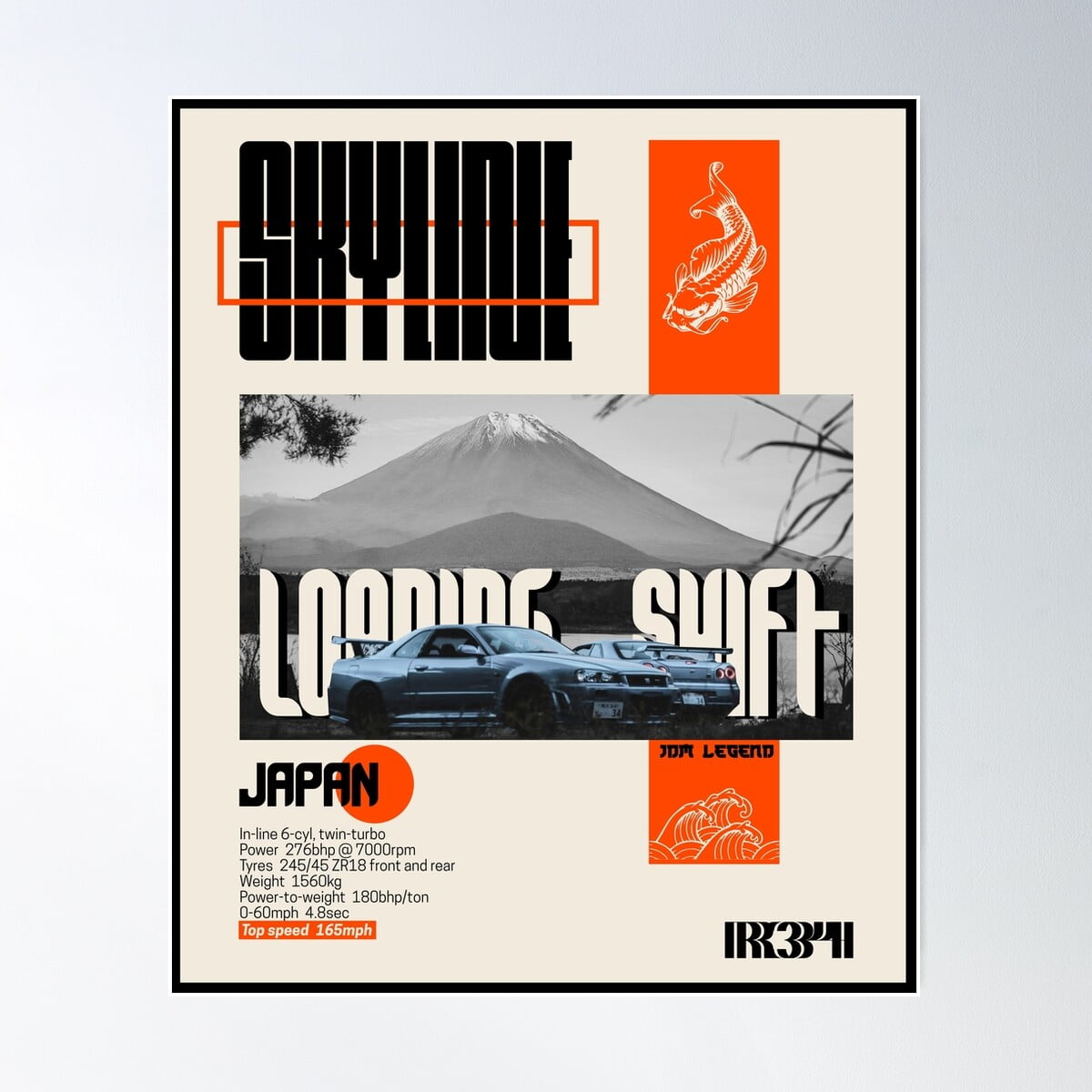 Japanese Retro Car Racing Drifting Art Jdm Legend Tuning Skyline R34 ...