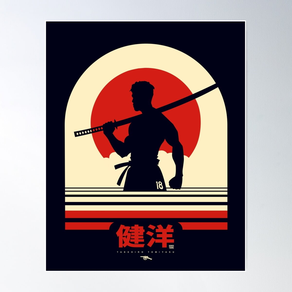 Japanese Retro: Warrior Takehiro Tomiyasu Poster Wall Art, Modern Wall ...