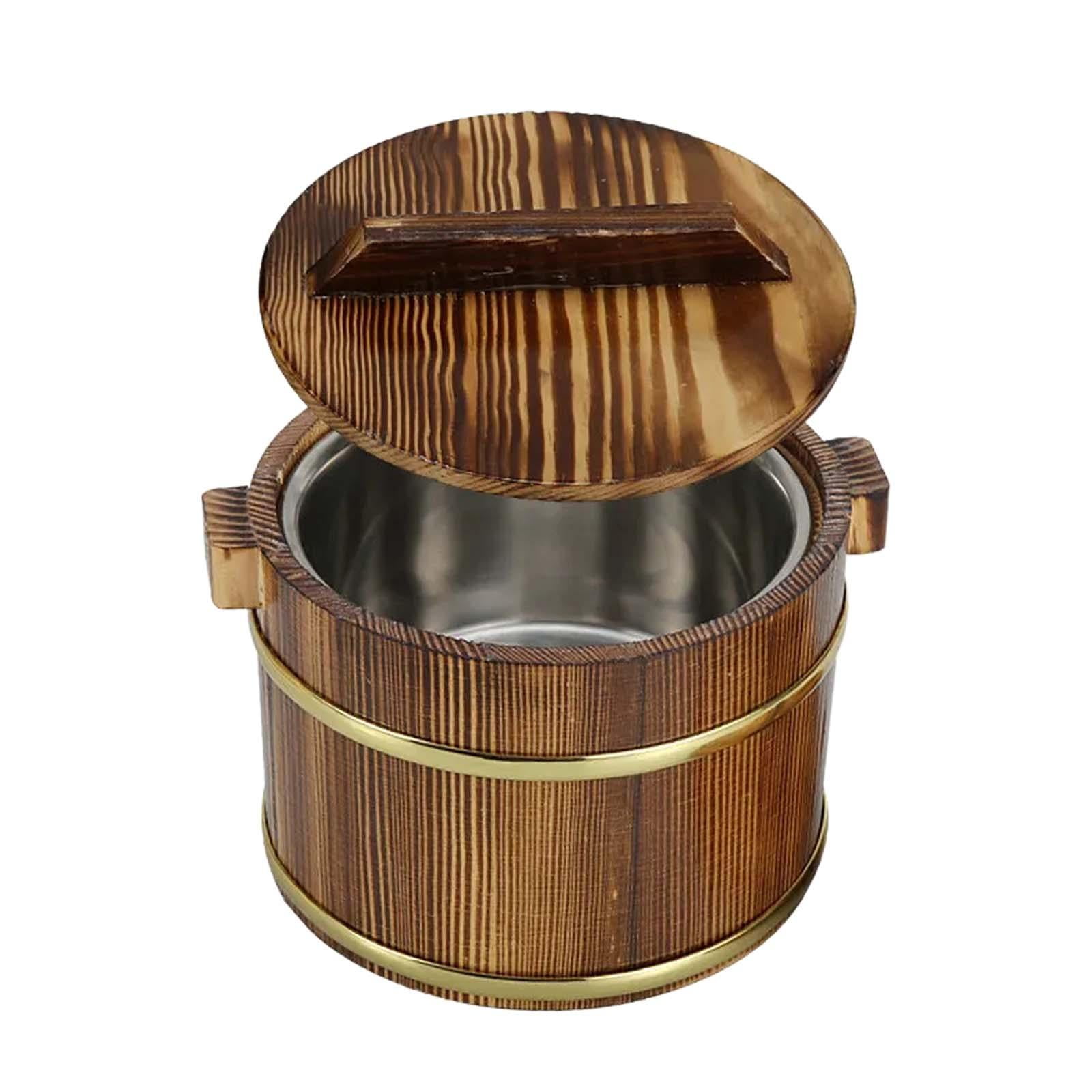 Japanese Rice Bucket, Sushi Wooden Barrel, Multipurpose Practical 16cm ...