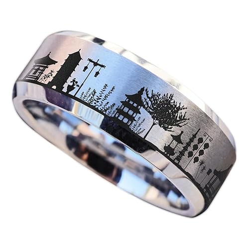 Japanese Ring Japan Scene Wedding Band Japanese Landscape Ring Old ...