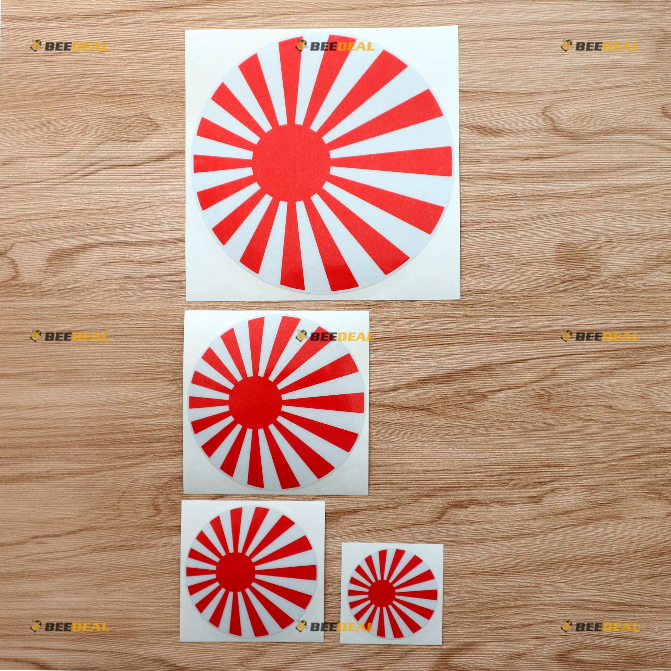 Japanese Rising Sun Flag Roundel JDM Decal Vinyl Sticker - 4 Pack ...