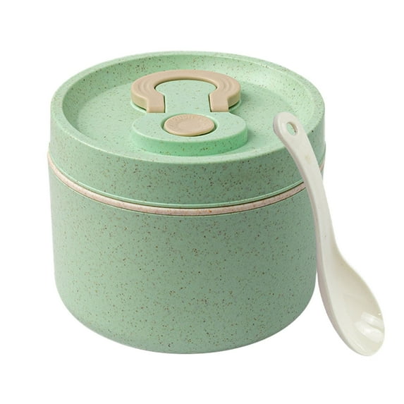 Japanese Round Lunch Box Set Wheat Straw Soup Cup Sealed With Soup Wan ...