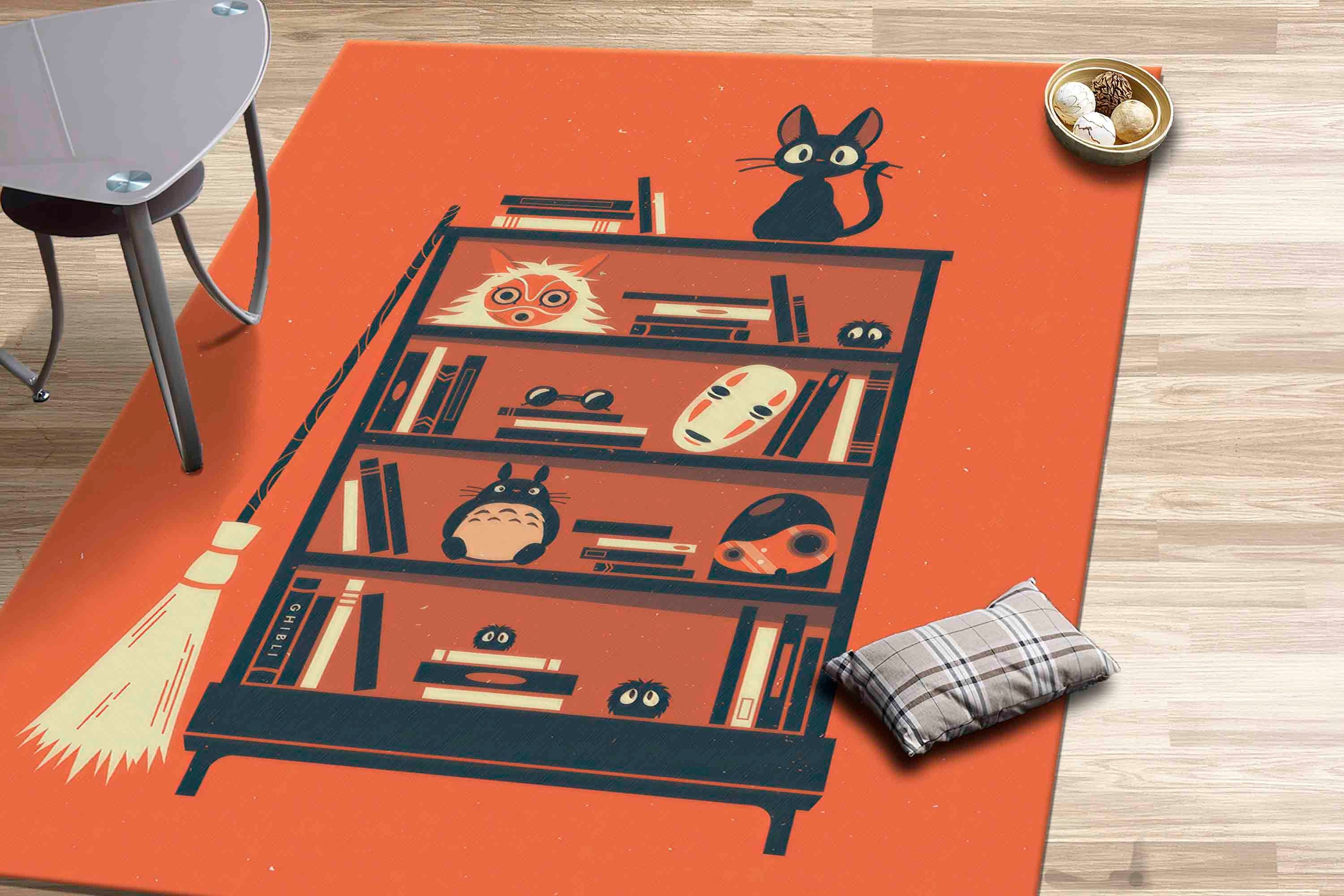 Japanese Rug, Orange Rug, Abstract Rug, Modern Rugs, Salon Decor Rug ...