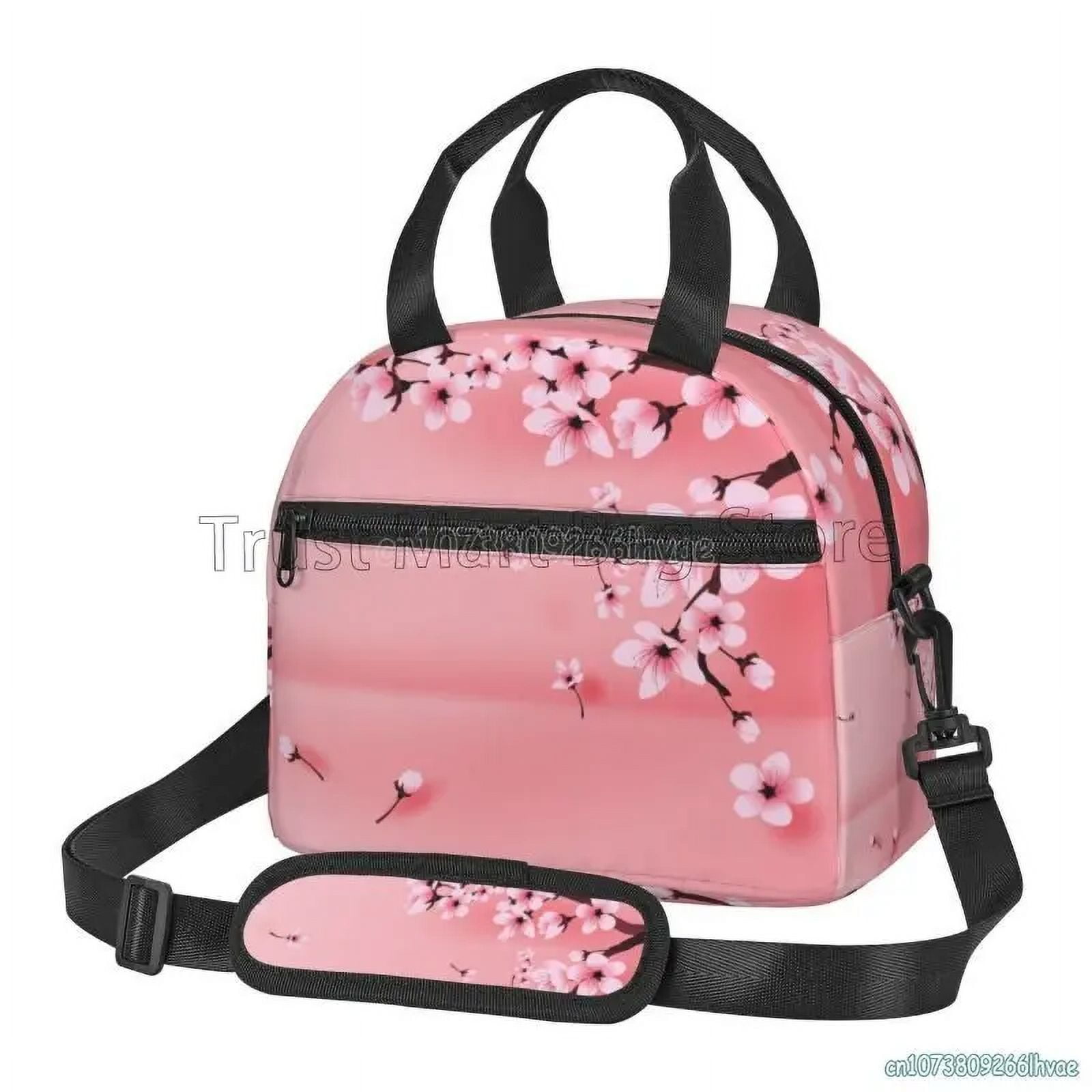 Japanese Sakura Cherry Blossoms Insulated Lunch Bags for Women Resuable ...
