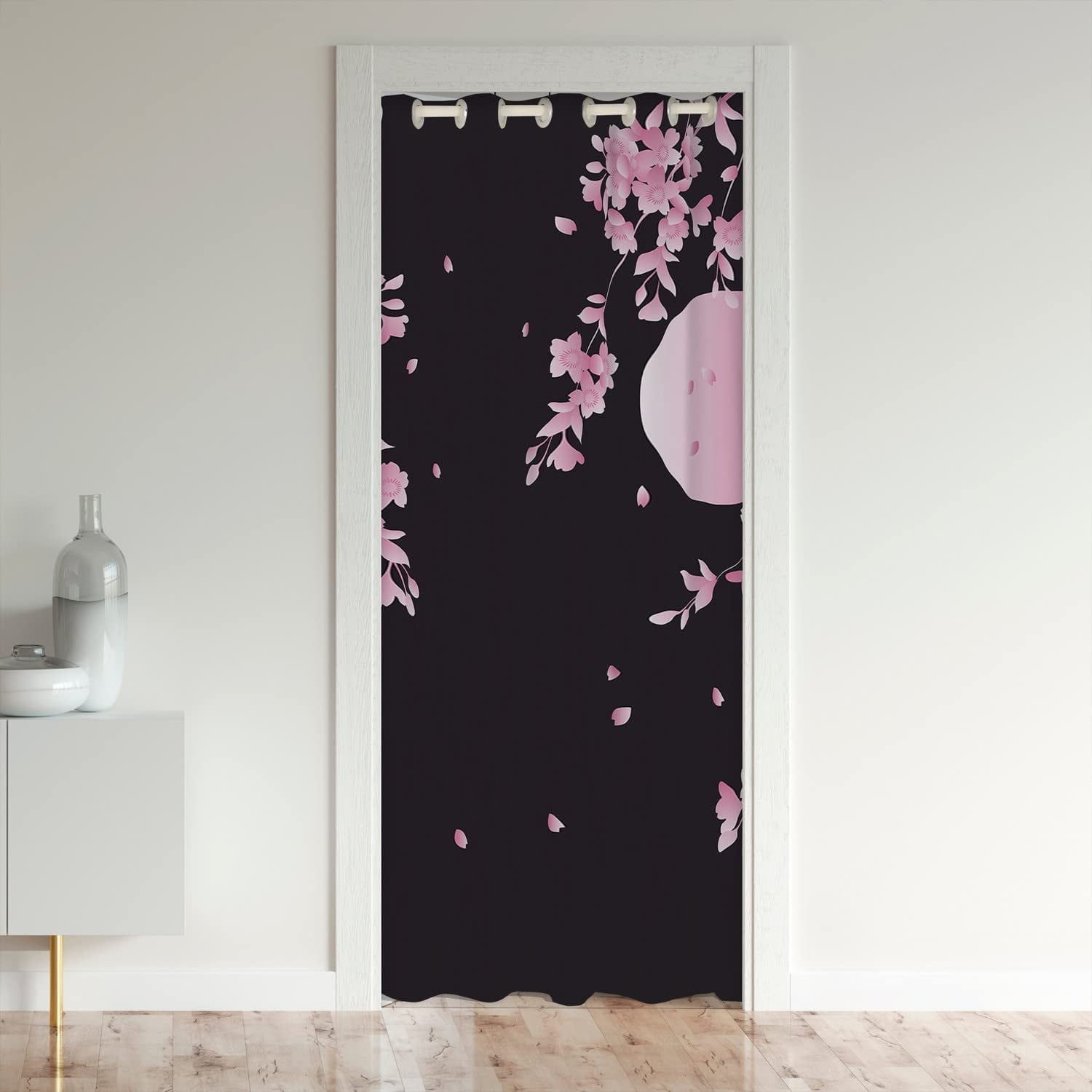Japanese Sakura Floral Cherry Blossom Door Curtains for Bedroom Cafe ...