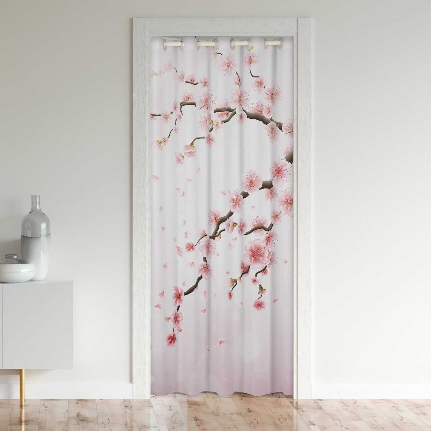 Japanese Sakura Floral Cherry Blossom Door Curtains for Bedroom Cafe ...