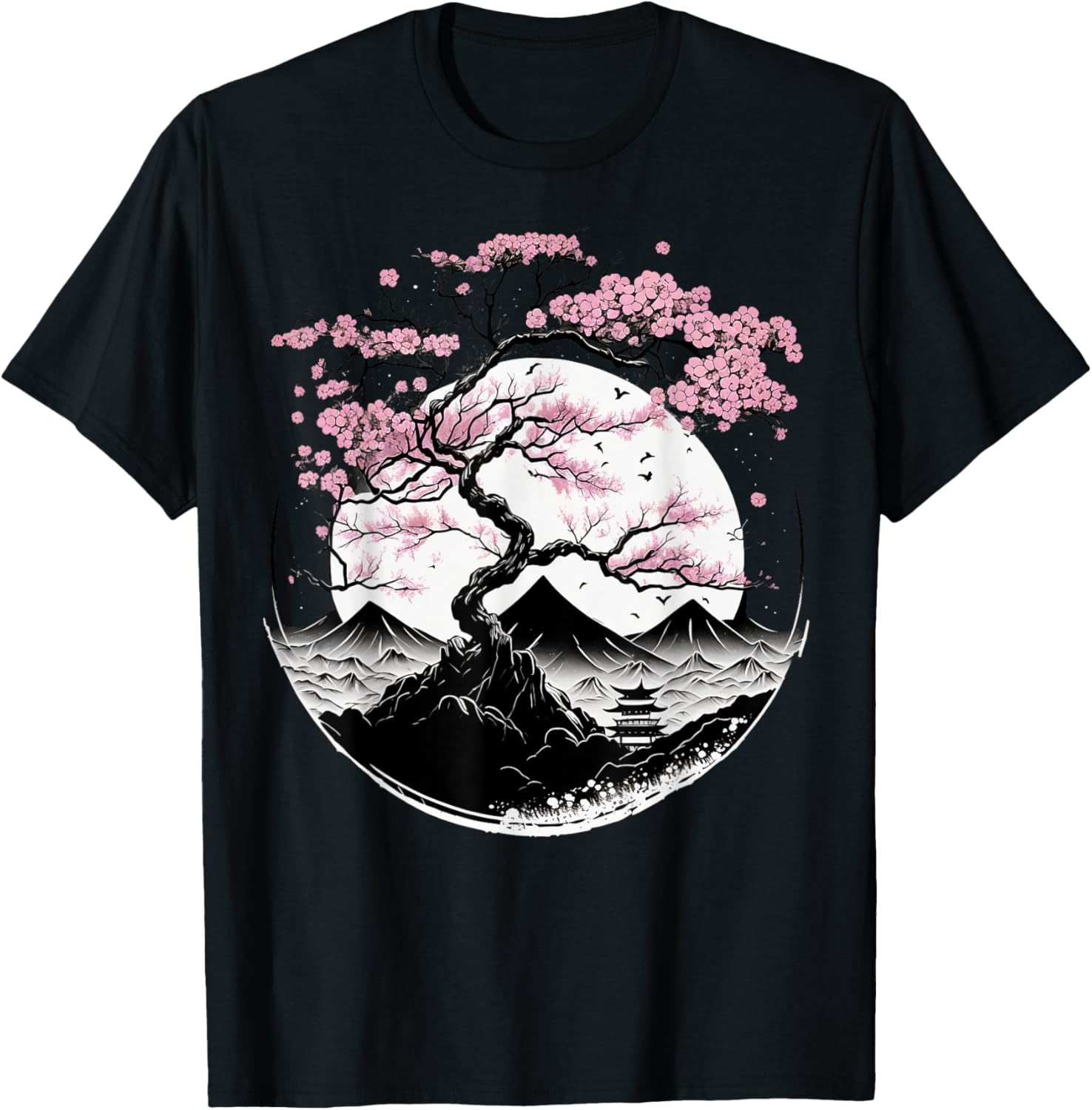 Japanese Sakura Garden Geisha Mount Fuji Cherry Blossom T-Shirt ...