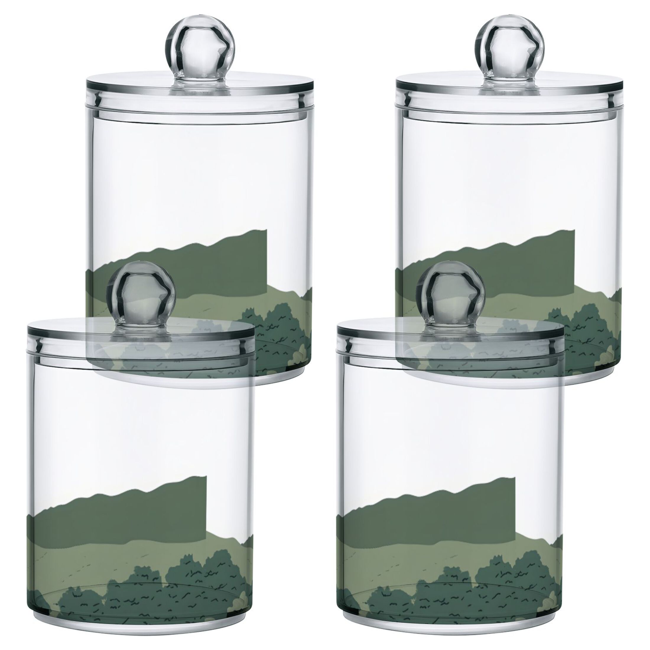 Japanese Samurai Bathroom Canisters Set of 4 Translucent Plastic ...