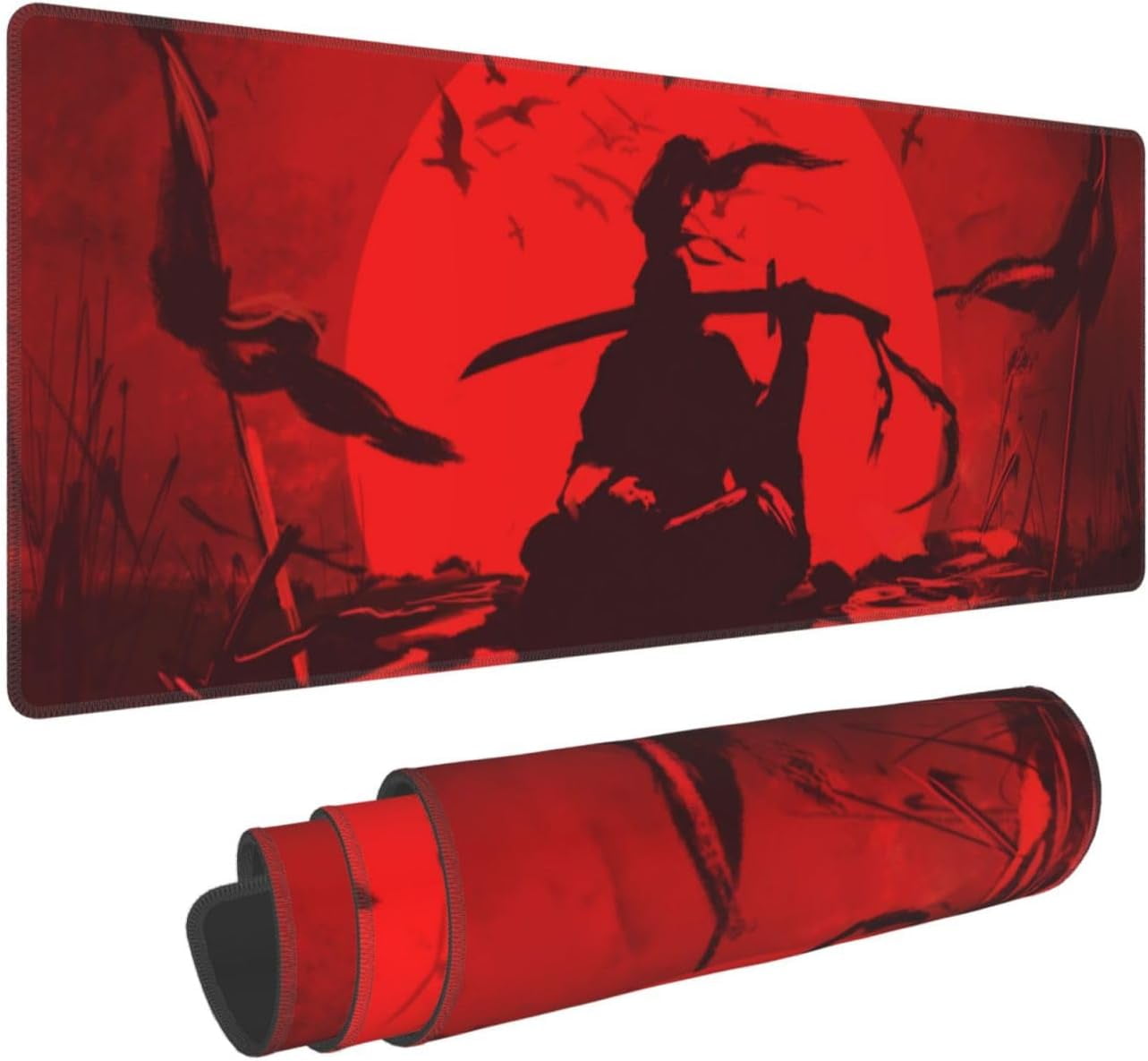 Japanese Samurai Broken Swords Arrows Crow Bloody Sun Gaming Keyboard ...