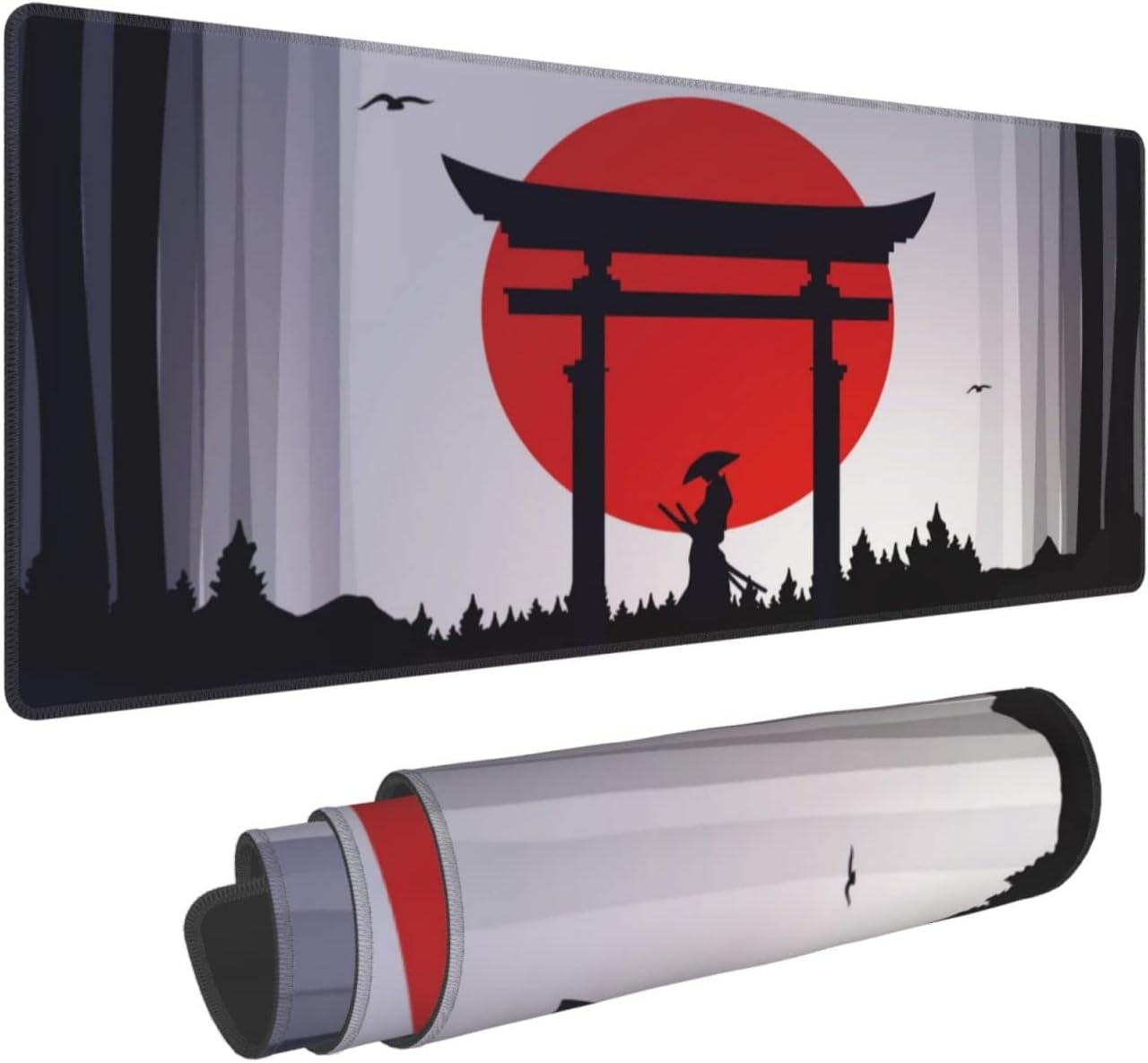 Japanese Samurai Bushido Red Sun Landscape Gaming Keyboard Mouse Pad ...