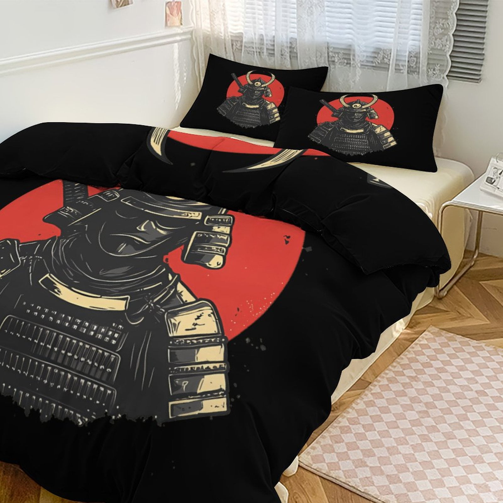 Japanese Samurai Duvet Cover King&Queen Size Soft 3 Pieces Set 1 Duvet ...