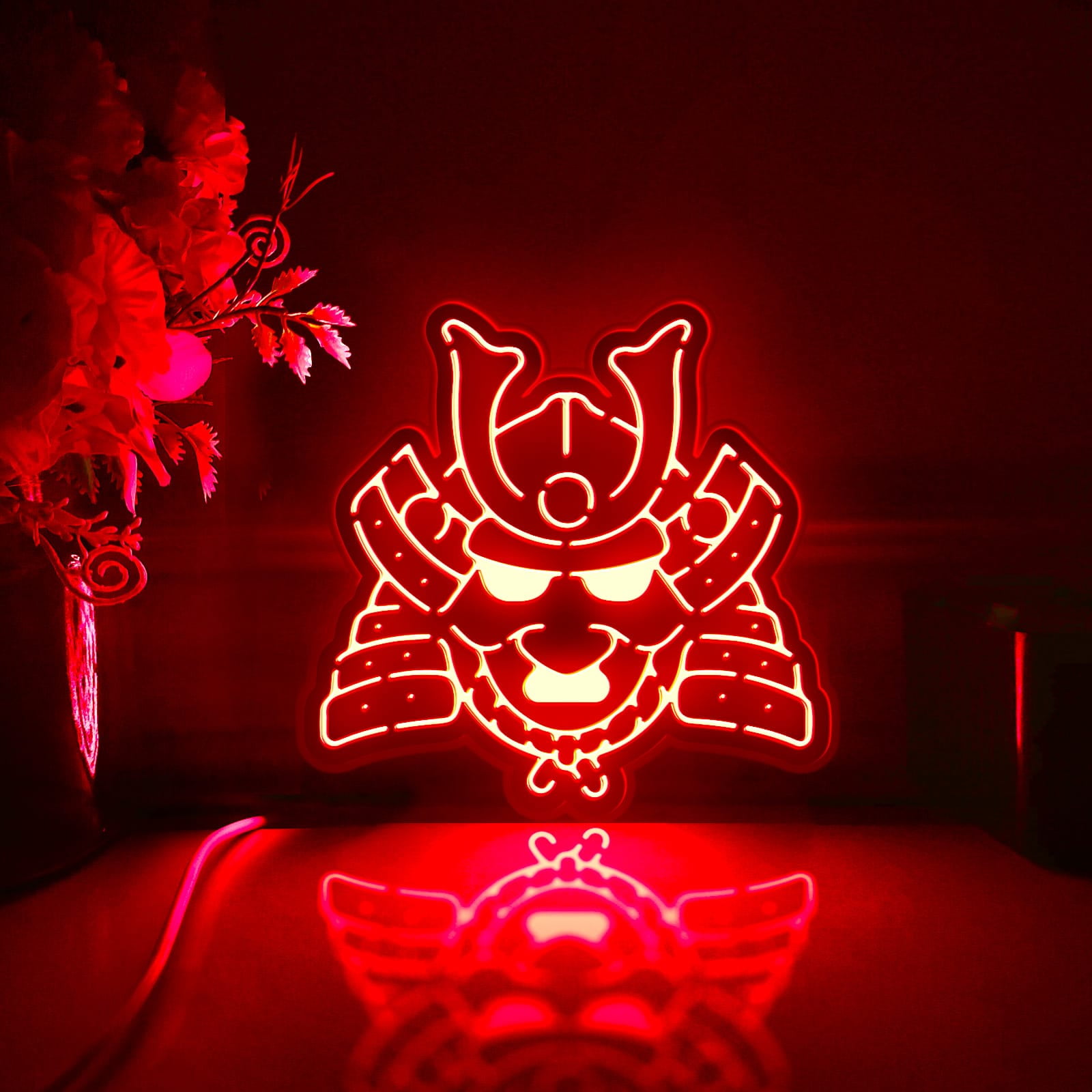 Japanese Samurai Helmet Led Light Box, Dimmable Neon-Like Light Signs ...