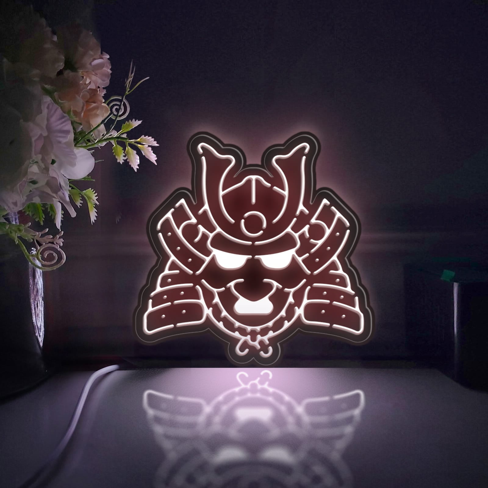 Japanese Samurai Helmet Led Light Box, Dimmable Neon-Like Light Signs ...