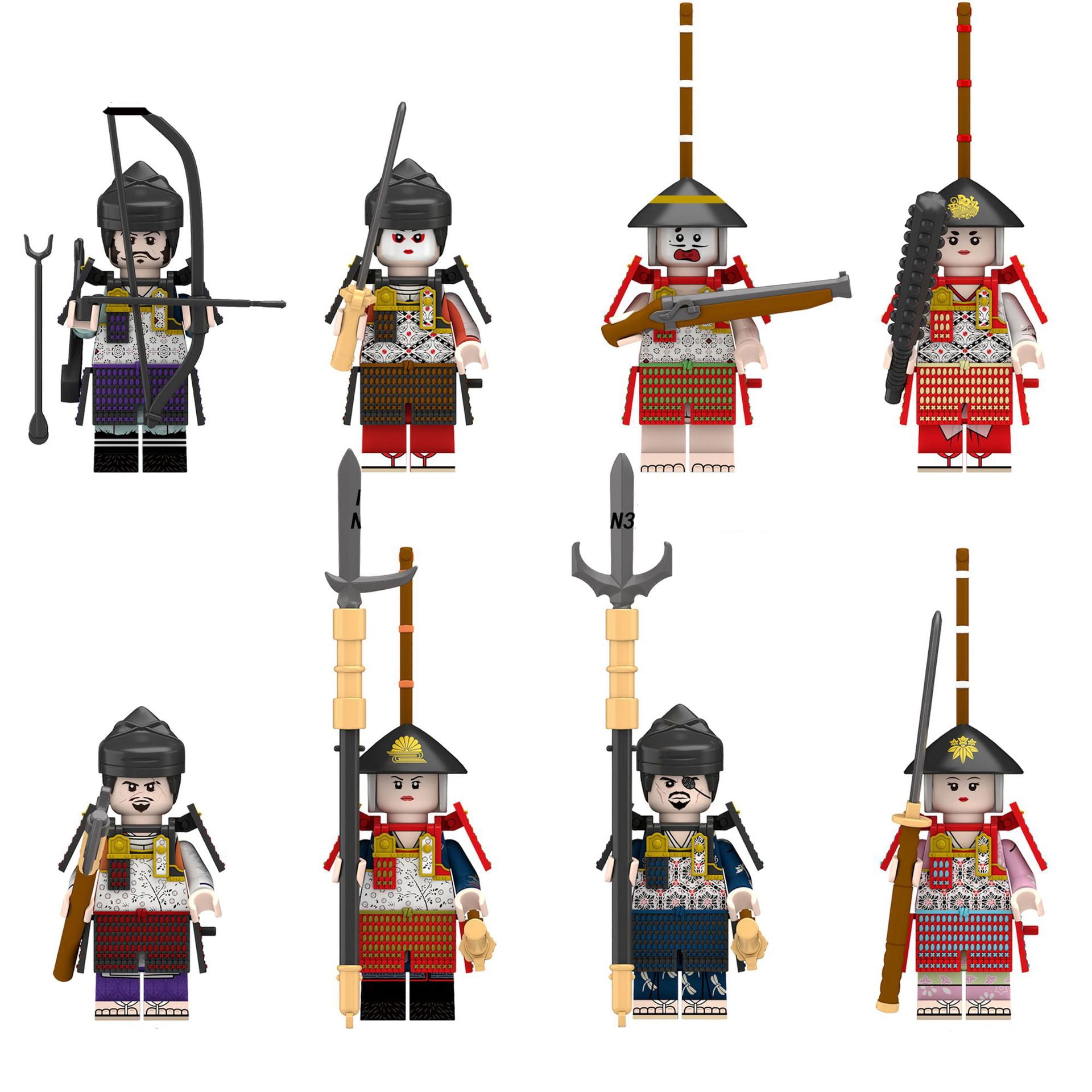 Japanese Samurai Kyuzo Minifigures Building Blocks Toys Set 8 Pcs ...