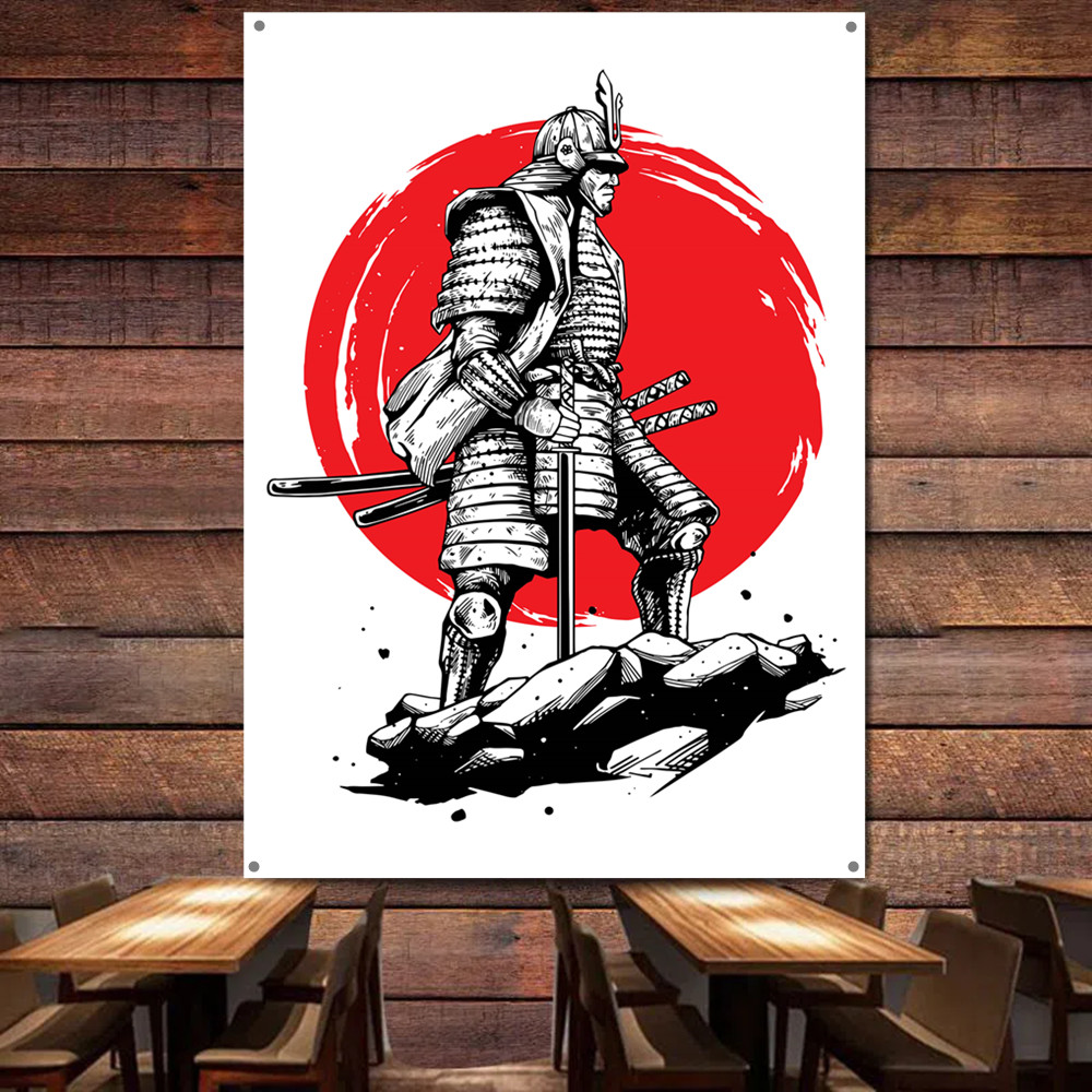 Japanese Samurai Posters and Prints Wall Art Banner Vintage Ukiyo-e ...
