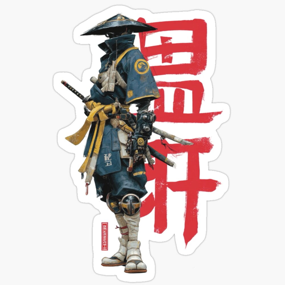 Japanese Samurai Ronin Stickerphone Decal Water Bottle Stickers, Vinyl ...