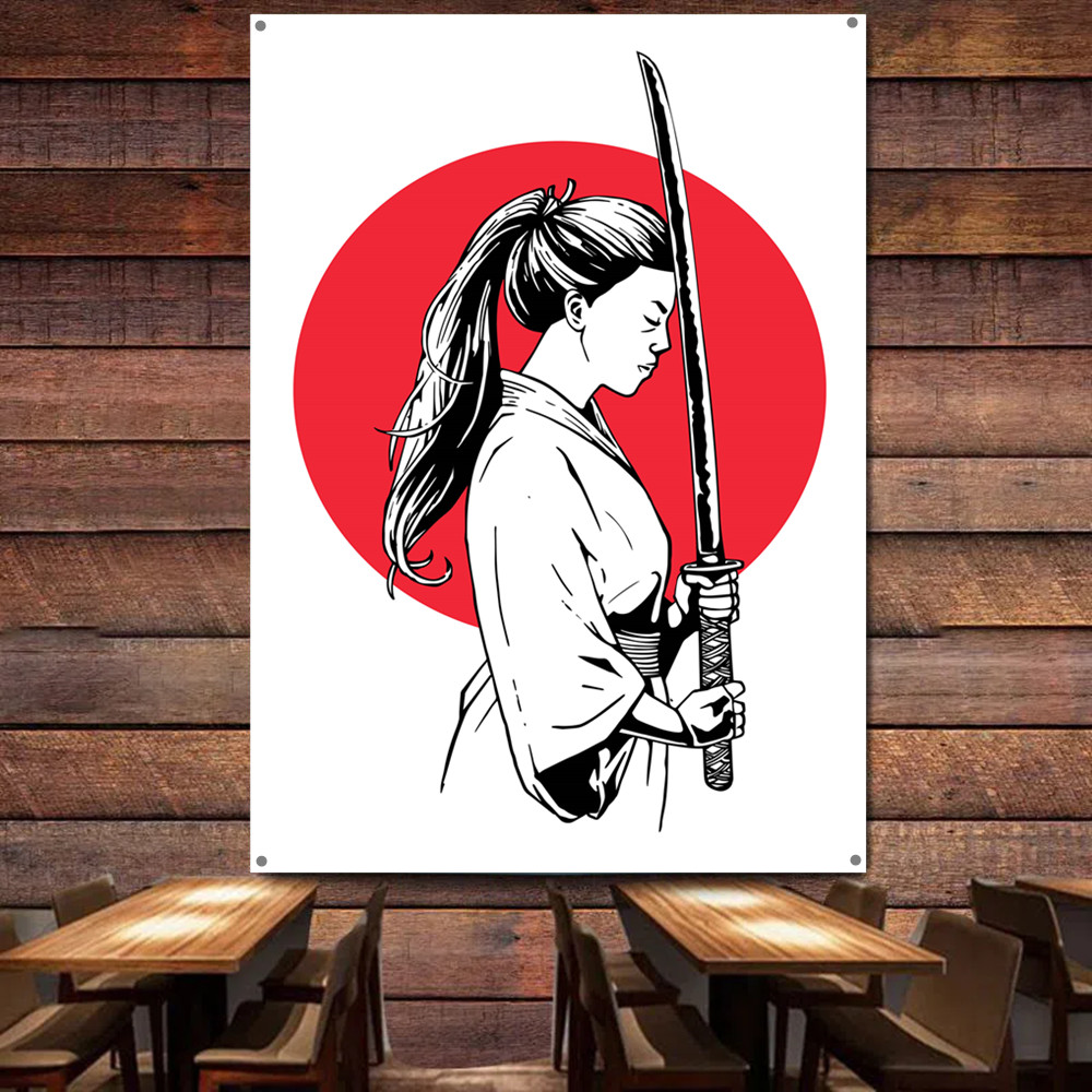 Japanese Samurai Tapestry Wall Art Posters and Canvas Prints Art ...