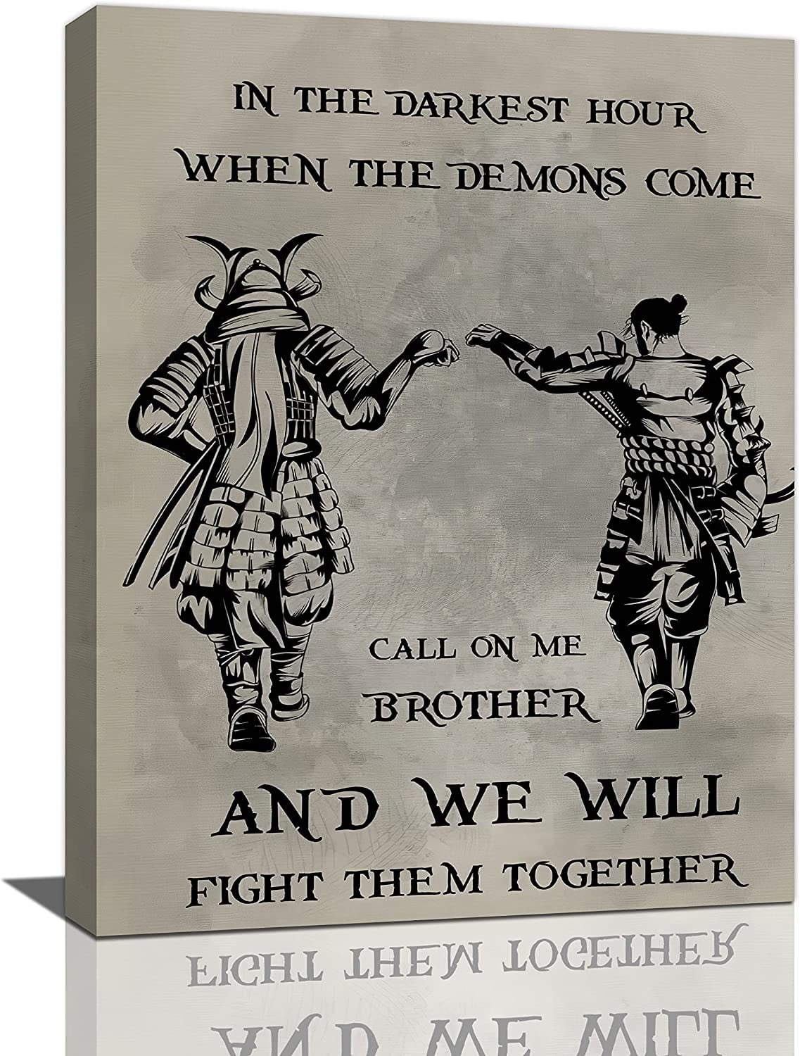 Japanese Samurai Wall Art Inspirational Quotes Call On Me Brother ...