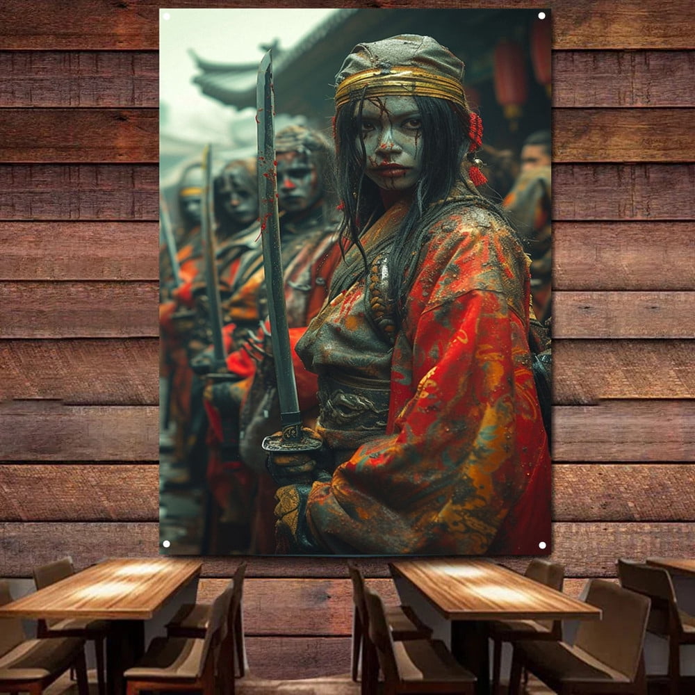 Japanese Samurai Warrior Artwork Canvas Painting Wall Art Banner - 38 ...